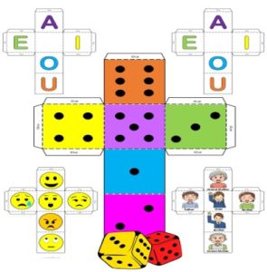 Colorful Printable Paper Dice Templates For Kids - KidsTut