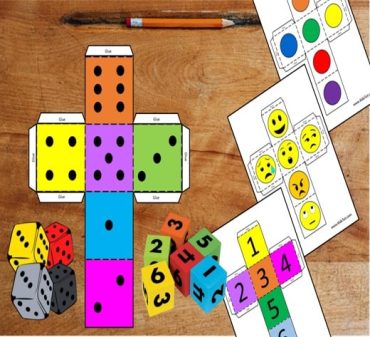 Easy Printable Paper Dice Templates For Kids - KidsTut
