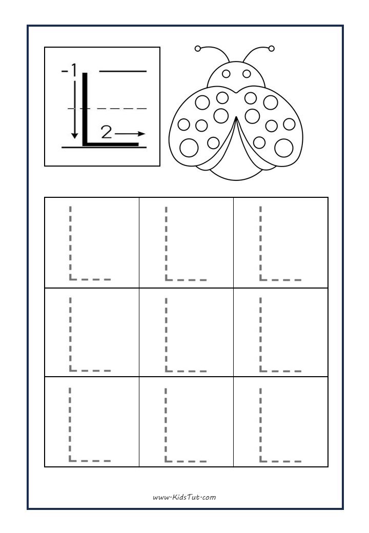 Letter tracing worksheets for kids in uppercase - KidsTut