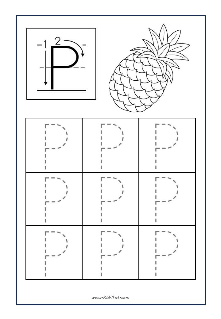 Letter tracing worksheets for kids in uppercase - KidsTut