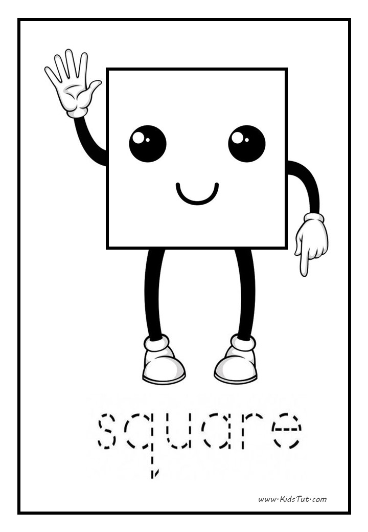 Cute coloring sheets of various shapes for Kids - KidsTut