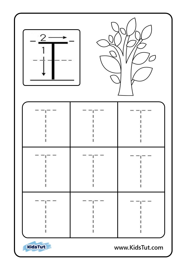 Letter Tracing Worksheets for kids in uppercase - KidsTut