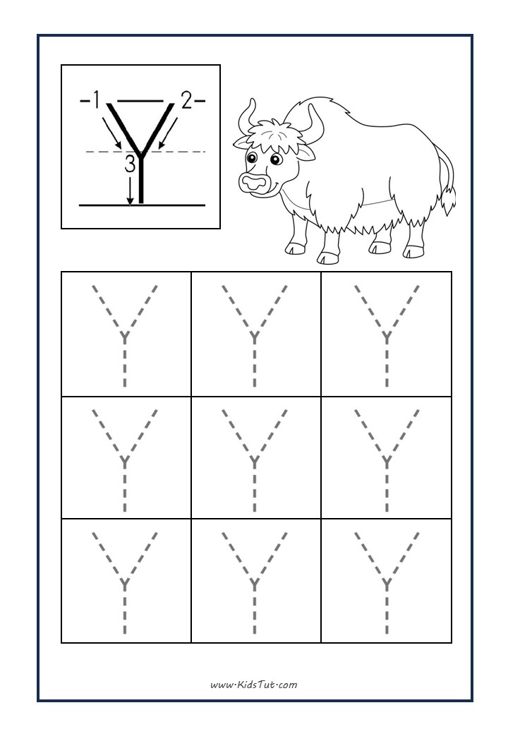 Letter tracing worksheets for kids in uppercase - KidsTut