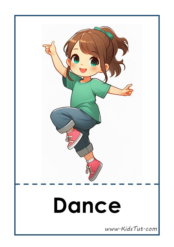 50 Simple Action Verbs cards for kids - KidsTut