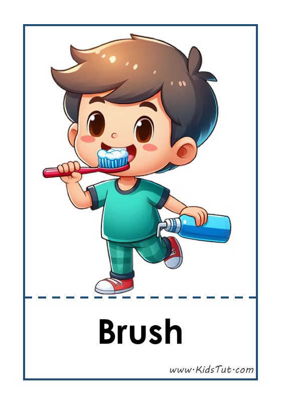 50 Simple Action Verbs cards for kids - KidsTut