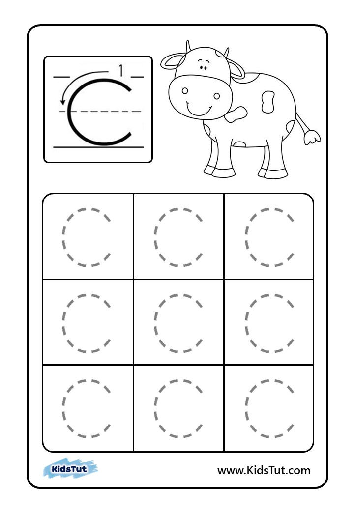 Letter Tracing Worksheets for kids in uppercase - KidsTut