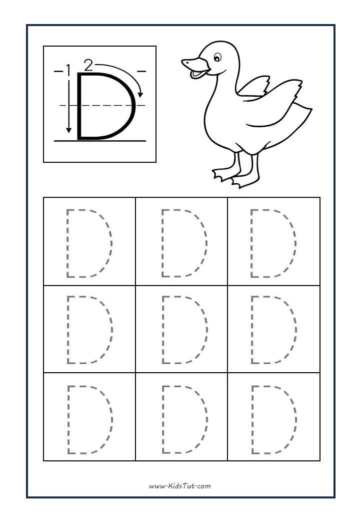 Letter tracing worksheets for kids in uppercase - KidsTut