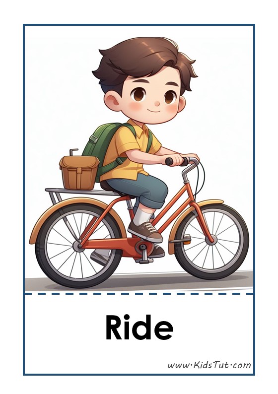 50 Simple Action Verbs cards for kids - KidsTut