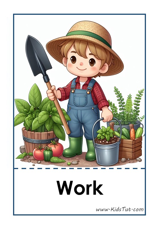 50 Simple Action Verbs cards for kids - KidsTut