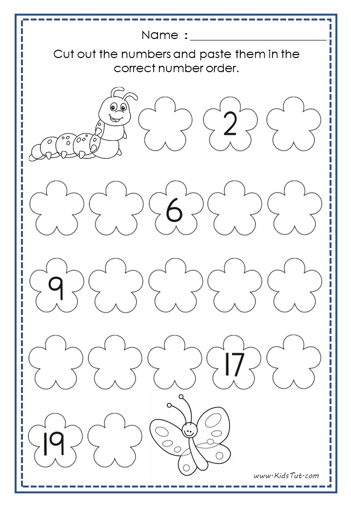 Fill in the missing numbers worksheets(1-20) - KidsTut