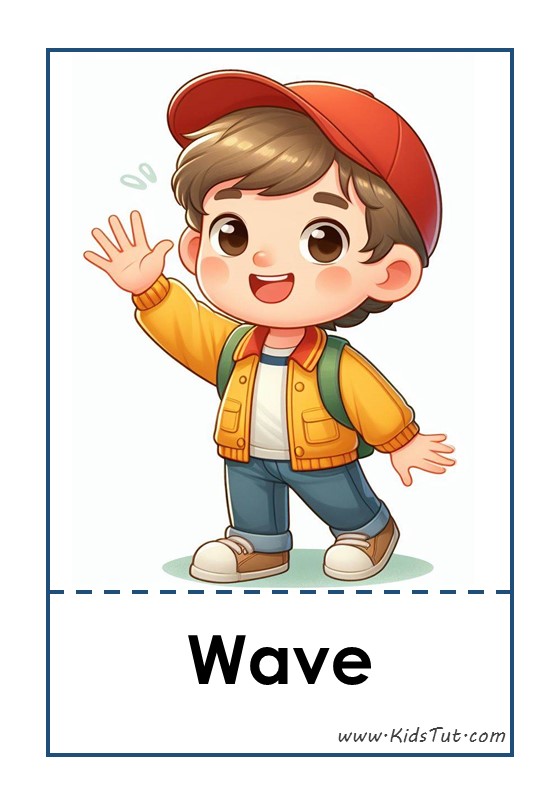 50 Simple Action Verbs cards for kids - KidsTut