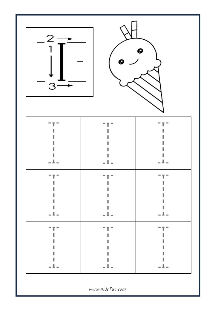 Letter tracing worksheets for kids in uppercase - KidsTut