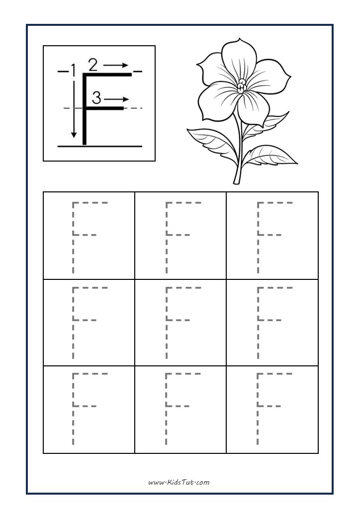 Letter tracing worksheets for kids in uppercase - KidsTut