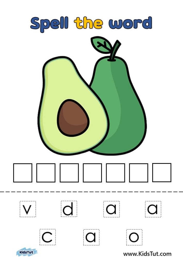 Free Spelling Practice Worksheets With Fruits - KidsTut