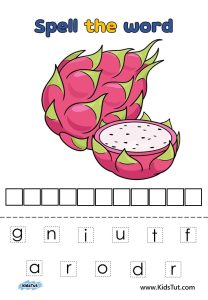 Free Spelling Practice Worksheets With Fruits - KidsTut