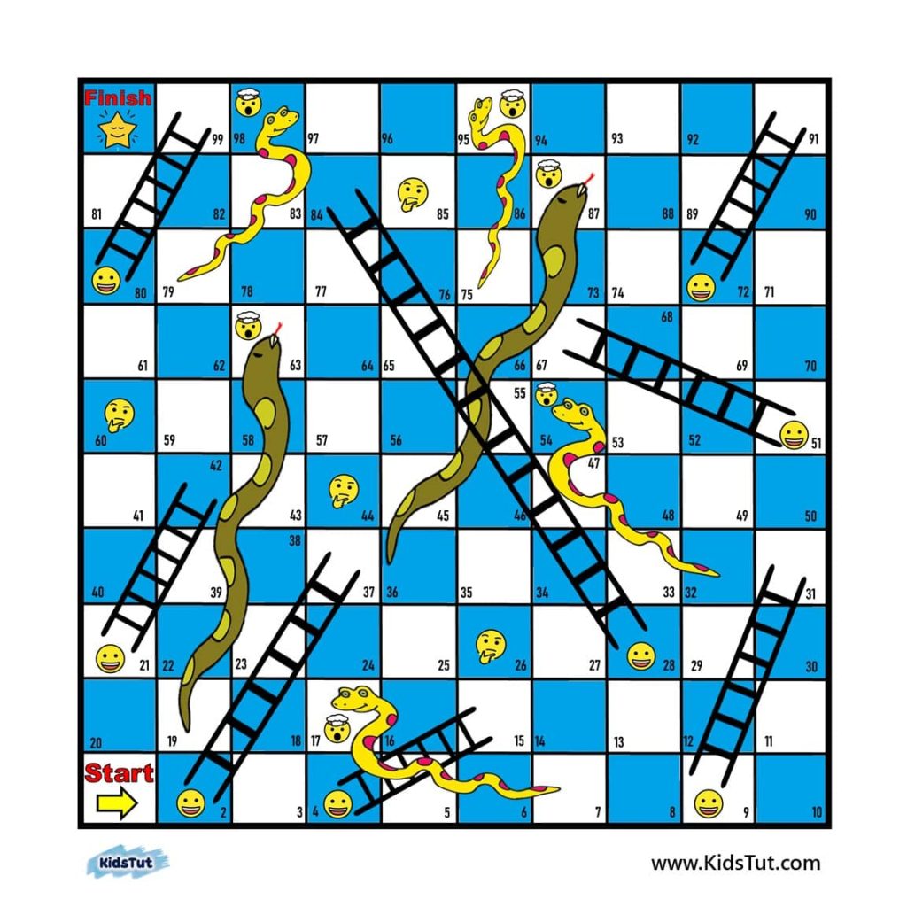 Free Snake and Ladder Game Board Templates! - KidsTut