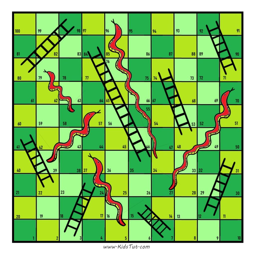 Free Printable Snake and Ladder Game Board Templates! - KidsTut