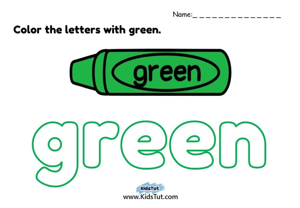 Free Color Name Coloring Worksheets for Kids - KidsTut