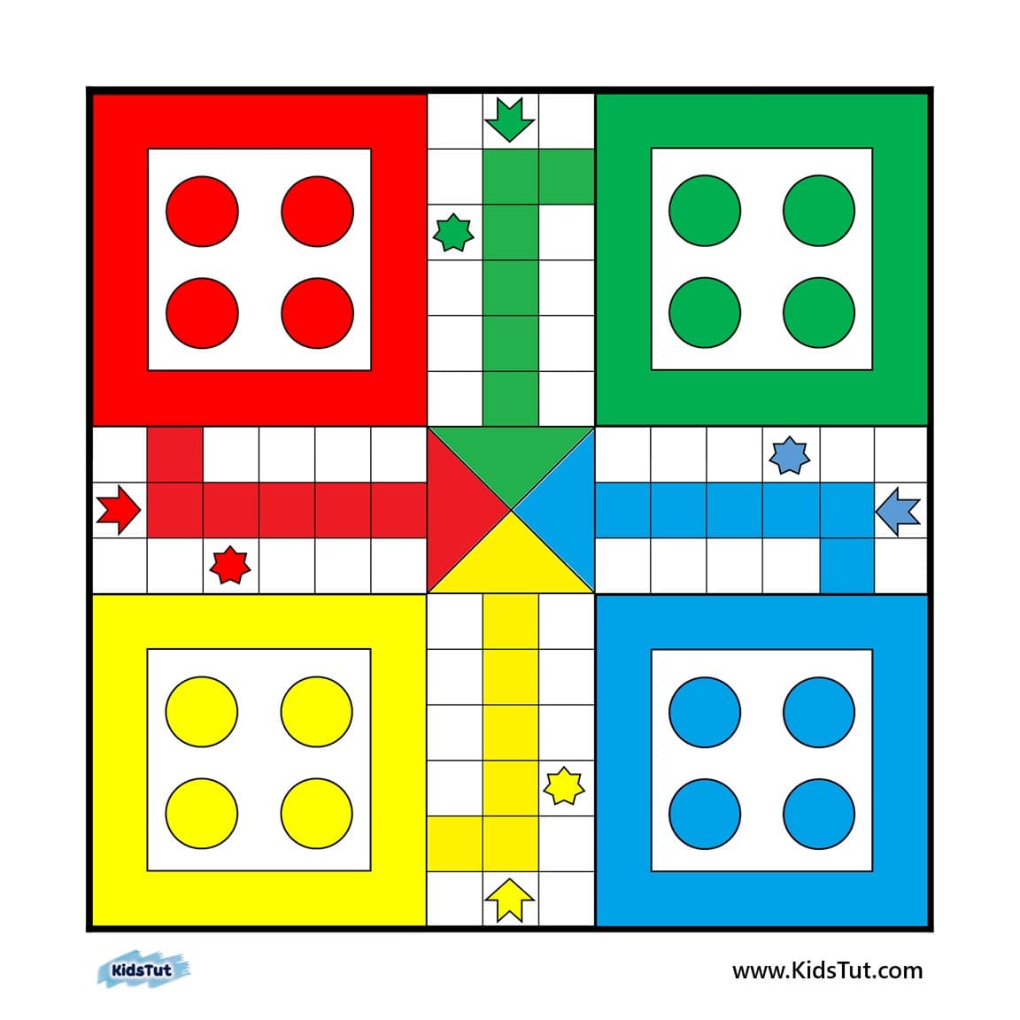 Free Ludo Game Board Templates & Instructions - KidsTut
