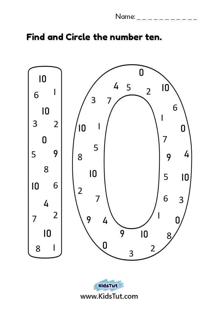 Number Search: Find and Circle Worksheets for kids - KidsTut