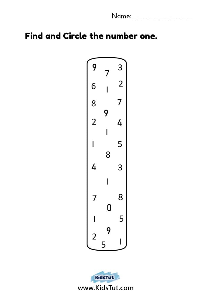 Number Search: Find and Circle Worksheets for kids - KidsTut