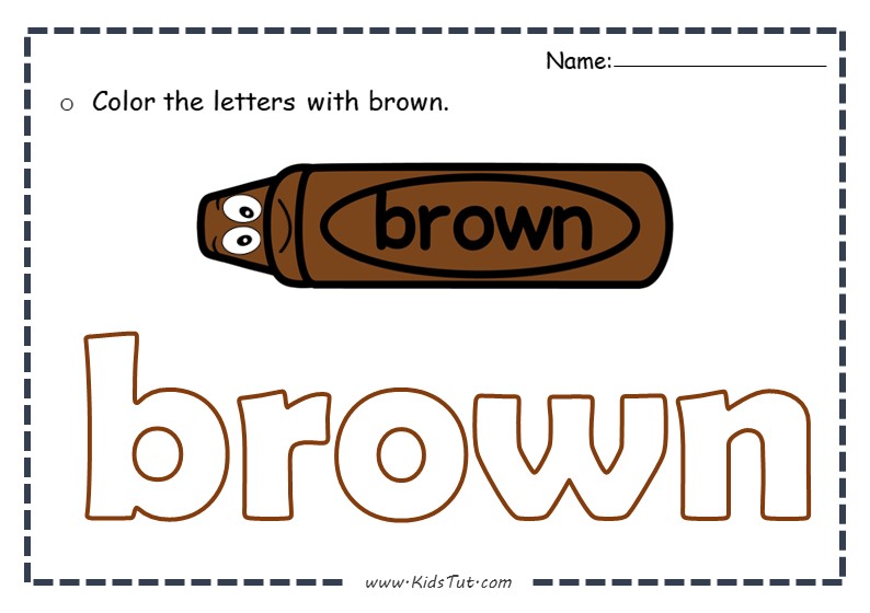Free Color Name Coloring Worksheets for Kids - KidsTut
