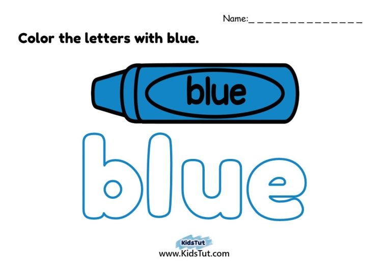 Free Color Name Coloring Worksheets for Kids - KidsTut