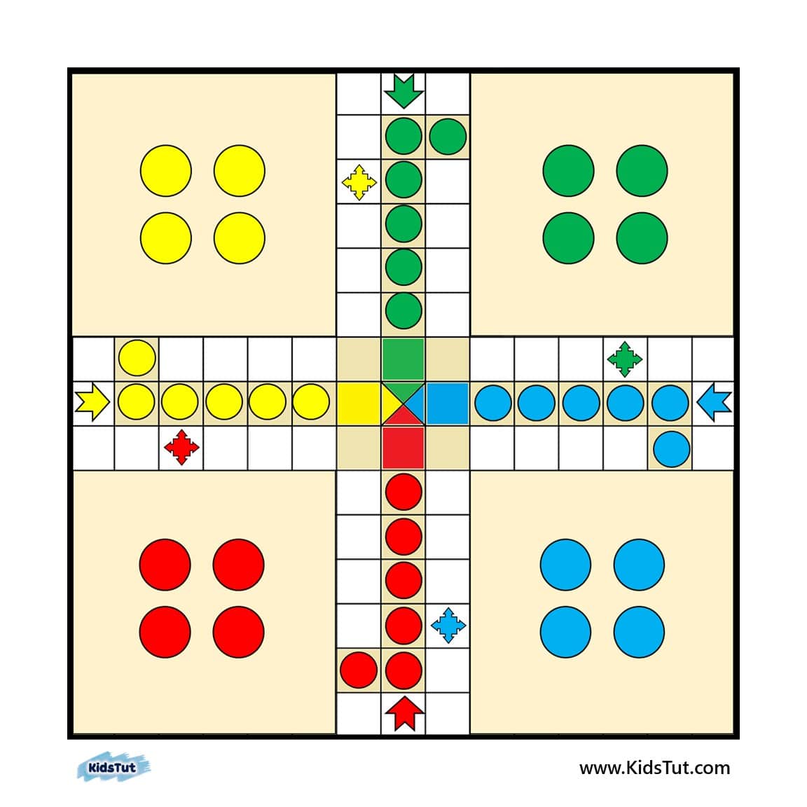 Free Ludo Game Board Templates & Instructions - KidsTut