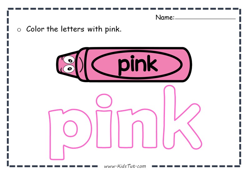 Free Color Name Coloring Worksheets for Kids - KidsTut