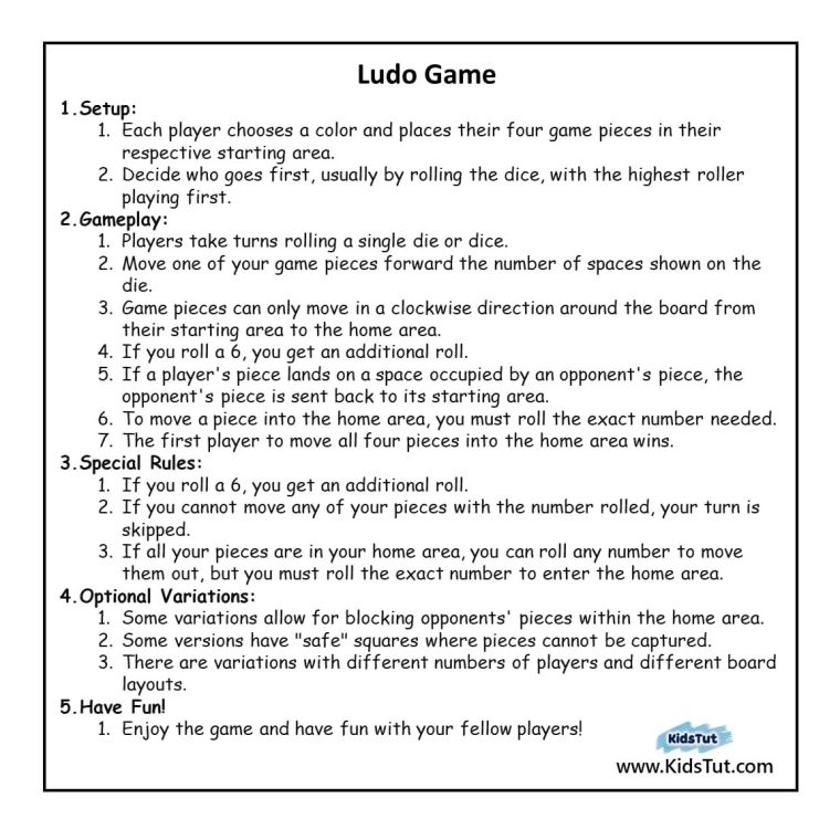 Free Ludo Game Board Templates & Instructions - KidsTut