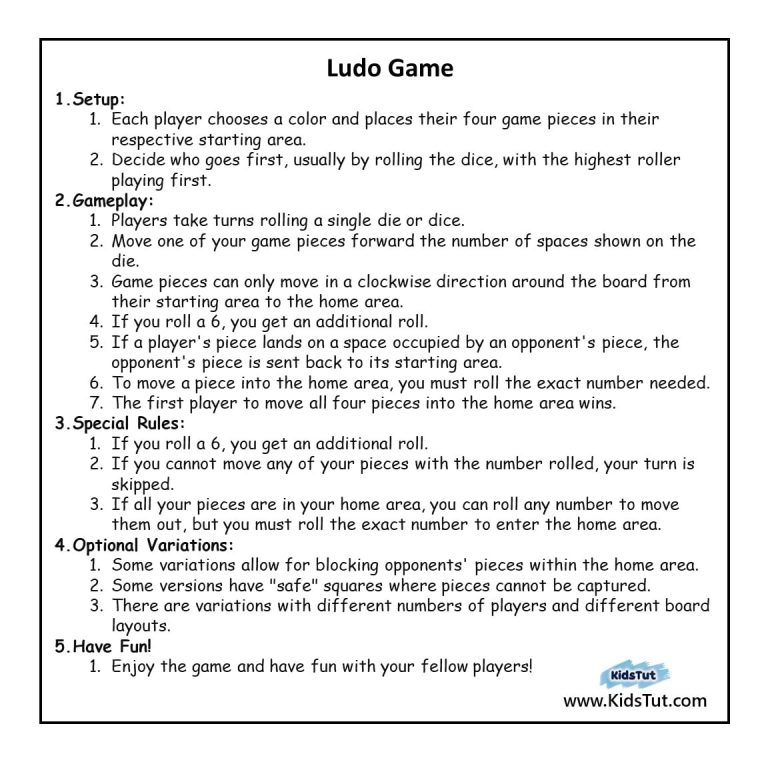 Free Ludo Game Board Templates & Instructions - KidsTut