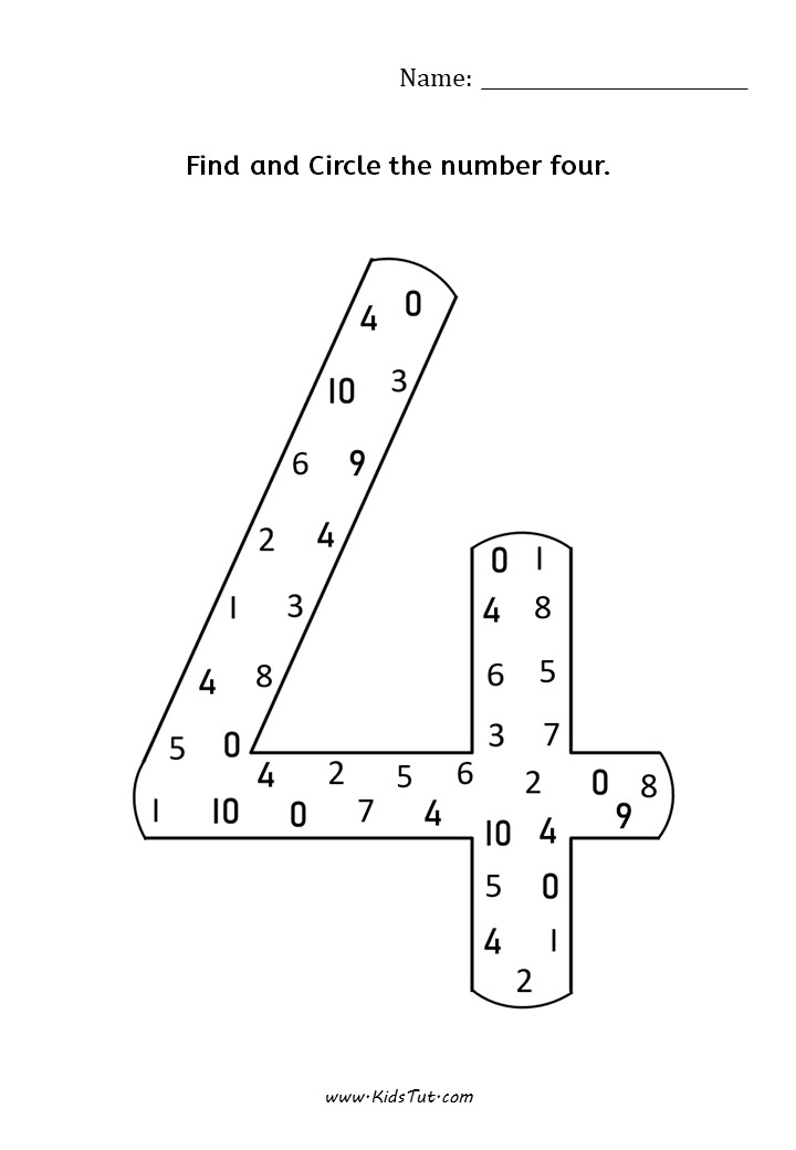 Number Search: Find and Circle Worksheets for kids - KidsTut