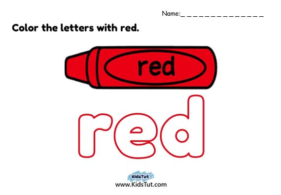 Free Color Name Coloring Worksheets for Kids - KidsTut