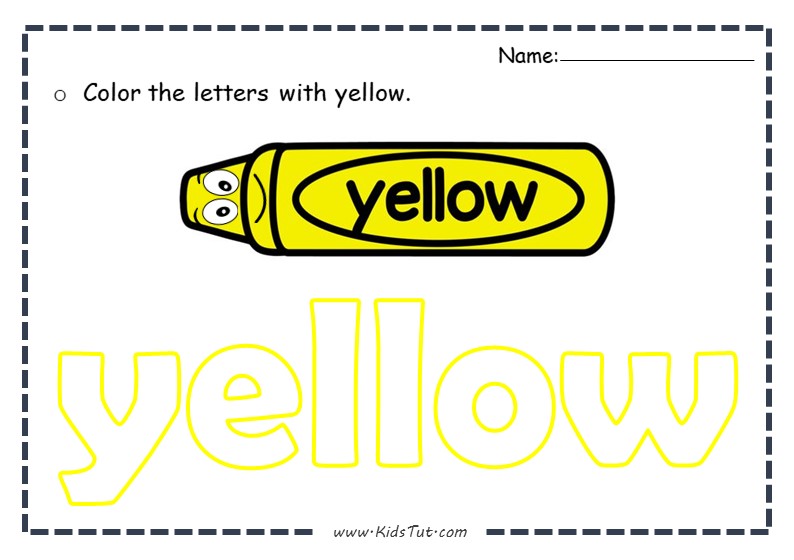Free Color Name Coloring Worksheets for Kids - KidsTut