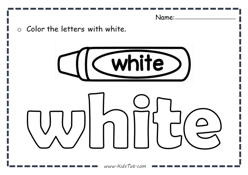 Free Color Name Coloring Worksheets for Kids - KidsTut