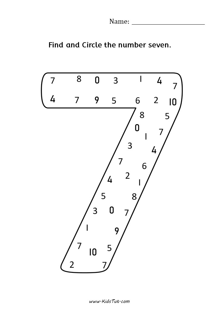 Number Search: Find and Circle Worksheets for kids - KidsTut