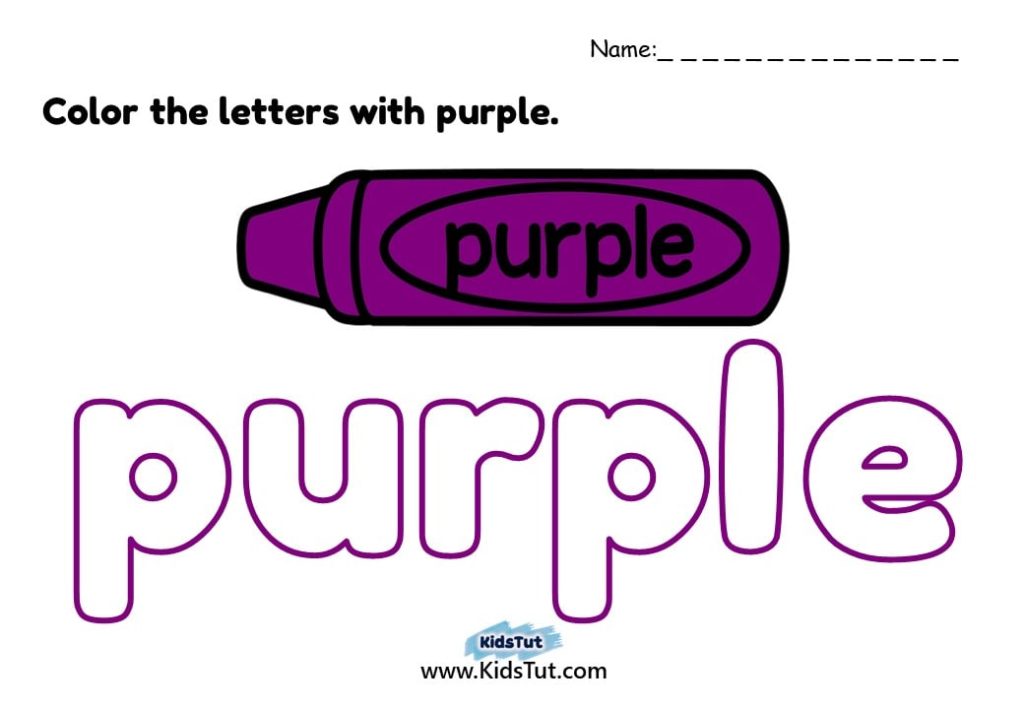 Free Color Name Coloring Worksheets for Kids - KidsTut