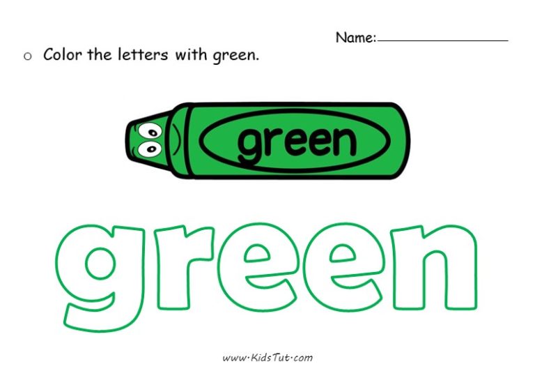 Free Color Name Coloring Worksheets for Kids - KidsTut