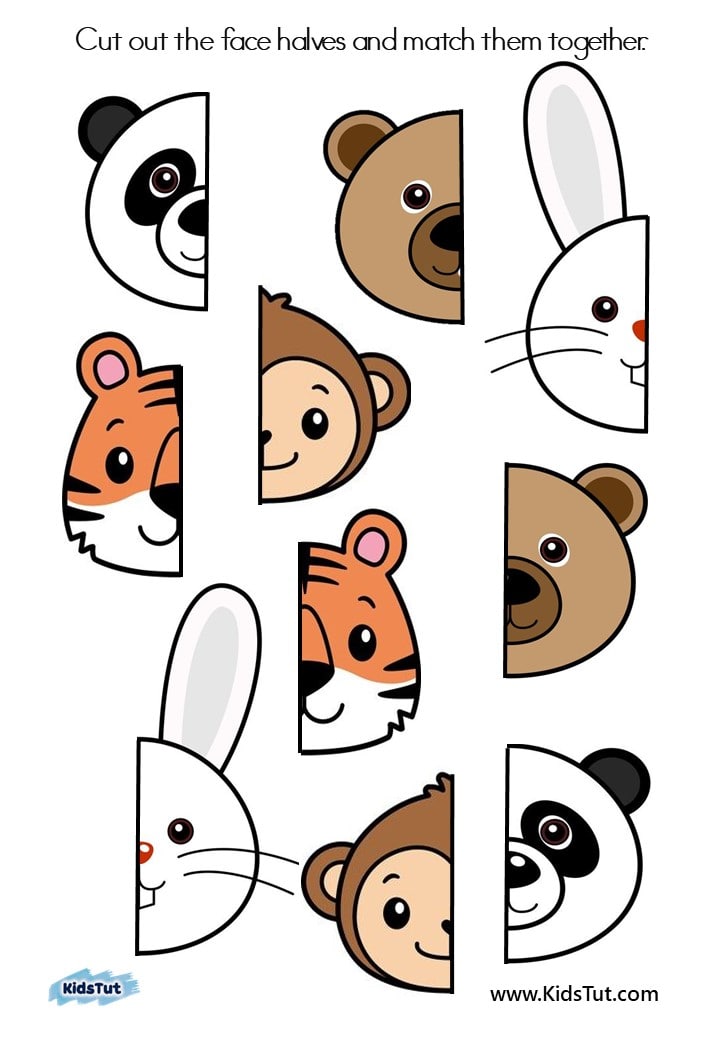 Easy and Fun Face Matching worksheets for kids - KidsTut