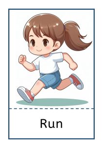 50 Simple Action Verbs cards for kids - KidsTut