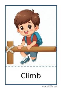 50 Simple Action Verbs cards for kids - KidsTut