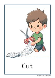 50 Simple Action Verbs cards for kids - KidsTut