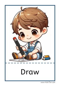 50 Simple Action Verbs cards for kids - KidsTut