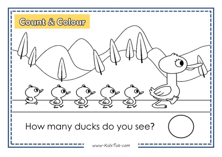 Counting with coloring fun worksheets for kids - KidsTut