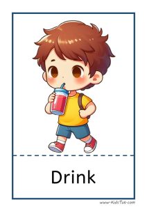 50 Simple Action Verbs cards for kids - KidsTut