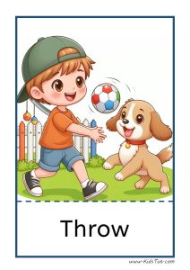 50 Simple Action Verbs cards for kids - KidsTut