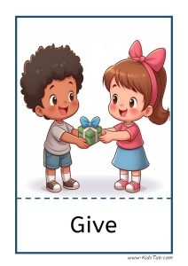 50 Simple Action Verbs cards for kids - KidsTut