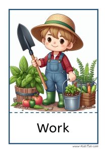 50 Simple Action Verbs cards for kids - KidsTut