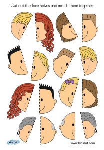 Easy and Fun Face Matching worksheets for kids - KidsTut