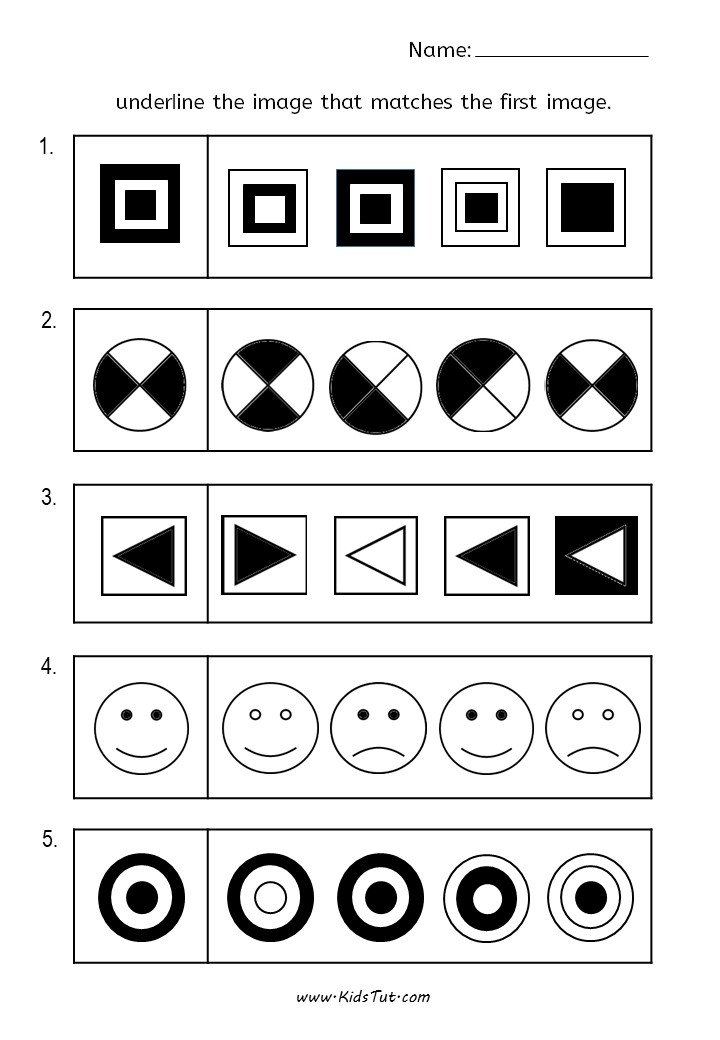 Easy Visual Perception Worksheets for Kids - KidsTut